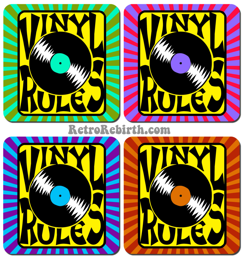 Vinyl Rules Drink Coaster Set – RetroRebirth